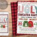 Ugly Christmas Sweater Party Invitation Editable Template, Holiday ...