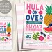 Hawaiian Luau Pineapple Hula on Over Party Invitation Editable Template ...