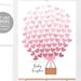 Baby Girl Hot Air Balloon Baby Shower Christening Guest Book ...