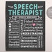 Editable Speech Therapist Chalkboard Gift Print Template, SLP SLPA ...