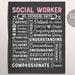 Editable Social Worker Chalkboard Gift Print Template, School ...