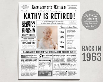 Retirement Newspaper Article Template - Etsy