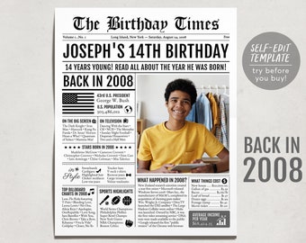 14th Birthday Poster - Etsy