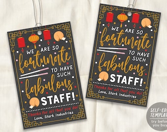 Fortune Cookie Thank You Gift Tags, Teacher Staff Nurse Employee ...