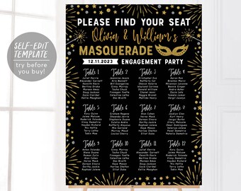 Masquerade Seating Chart - Etsy