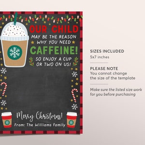 Christmas Coffee Gift Card Holder Editable Template, Holiday Funny ...