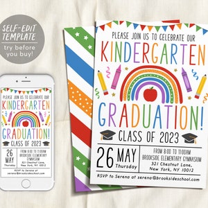 Kindergarten Graduation Ceremony BUNDLE Editable Template, Class ...