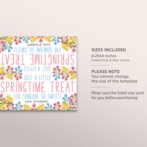 Springtime Treats Bag Toppers Editable Template, Hello Spring Happy ...