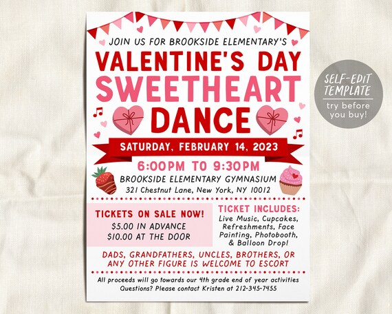 Valentines Dinner Dance Invitations