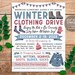 Winter Clothing Drive Flyer Editable Template Charity Church - Etsy