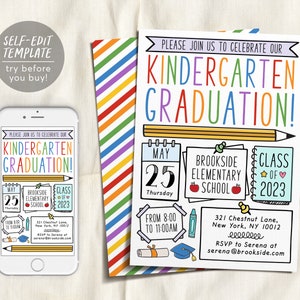 Kindergarten Graduation Ceremony BUNDLE Editable Template, Class ...
