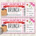 Valentines Day Brunch Coupon Ticket Editable Template, Anniversary ...