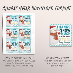 Christmas Gift Tags Editable Template, Thank You Snow Much for All You ...