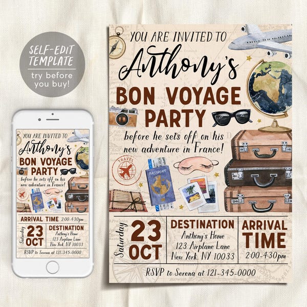 Bon Voyage Party - Etsy