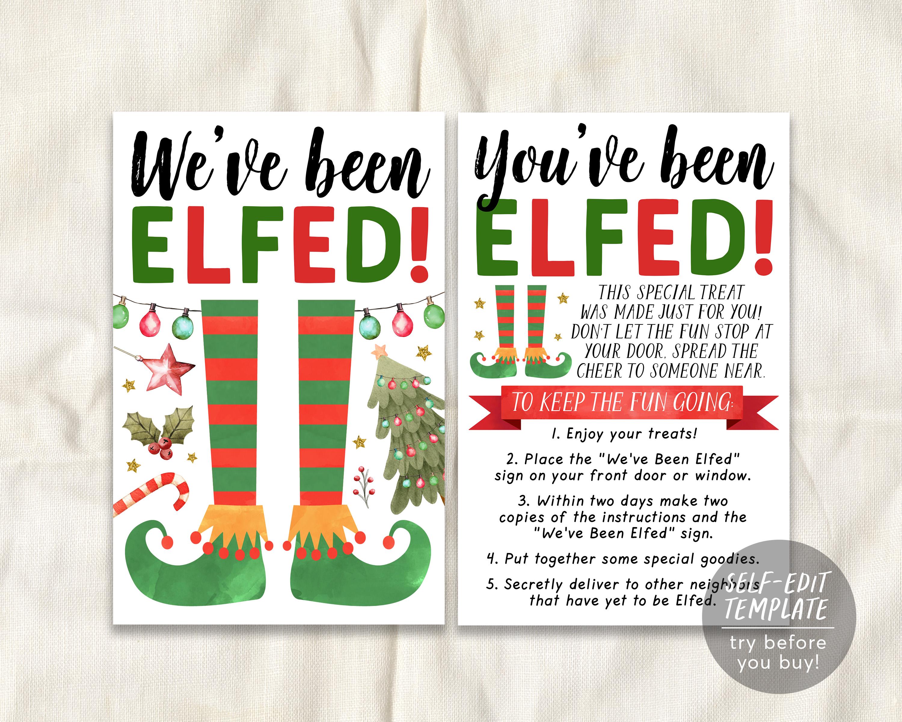 We've Been Elfed Christmas Game Editable Template, Elf Neighborhood ...