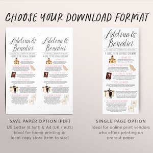 Catholic Wedding Program Editable Template, Tall Unique Catholic ...