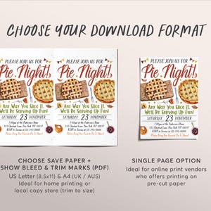 Pie Night Invitation Editable Template, Friendsgiving Party Invite ...