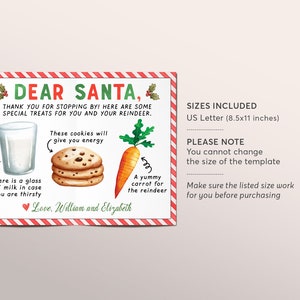 Santa Cookie Tray Placemat Editable Template, Cookies and Milk for ...
