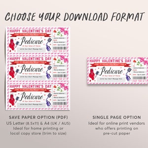 Valentines Day Pedicure Ticket Editable Template, Surprise Mani Pedi ...