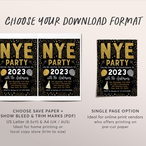 NYE Party Invitation Editable Template, New Years Eve Bash for Adult ...