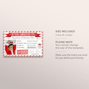 Santa's Helper Badge Editable Template, Lost Elf License, Santa's Nice ...