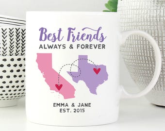 Long Distance Friendship Mug Best Friend Moving Long - Etsy