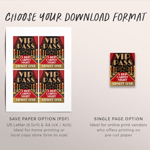 VIP Pass for Prom School Dance Editable Template, Red Carpet Invitation ...