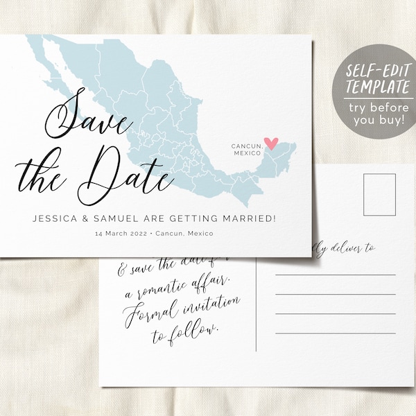 Map Save the Date - Etsy