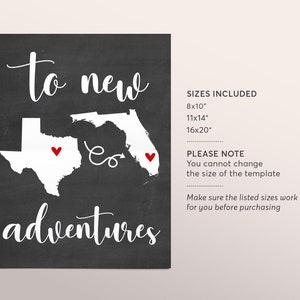 Editable Going Away State to State Gift Template, New Adventures Cross ...