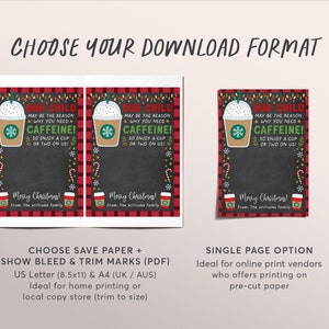 Christmas Coffee Gift Card Holder Editable Template, Holiday Funny ...