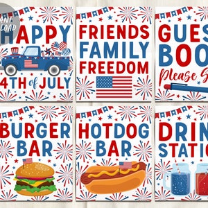 4th of July Party Signs BUNDLE, Fourth of July Decorations ...