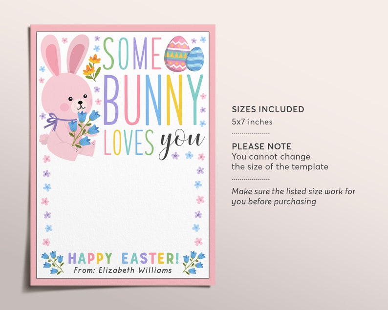 Easter Bunny Gift Card Holder Editable Template, Easter Gift Basket ...