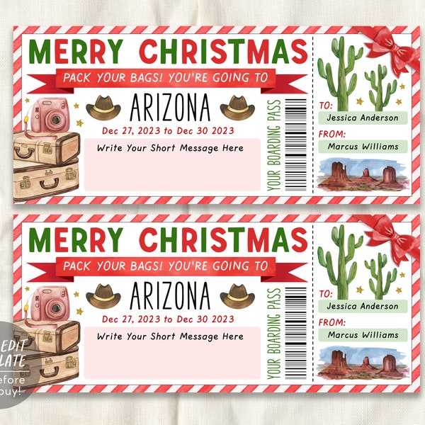 Arizona Ticket Template - Etsy