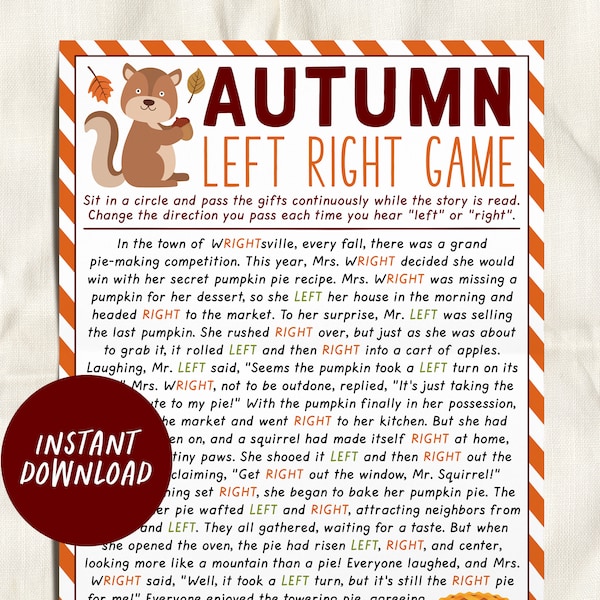 Family Reunion Left Right Game - Etsy