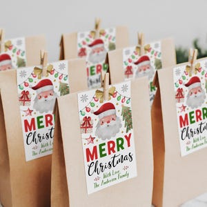Christmas Favor Tags Editable Template, Santa Holiday Party Thank You ...