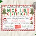 Santas Nice List Certificate Editable Template, Approved Letter From ...