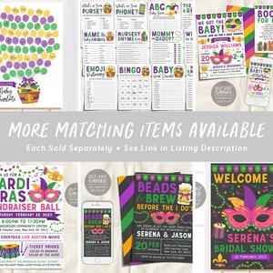 Mardi Gras Favor Tags Editable Template, Mardi Gras Themed Thank You ...