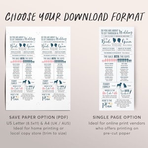 Infographic Wedding Program Editable Template, Long Reception Program ...