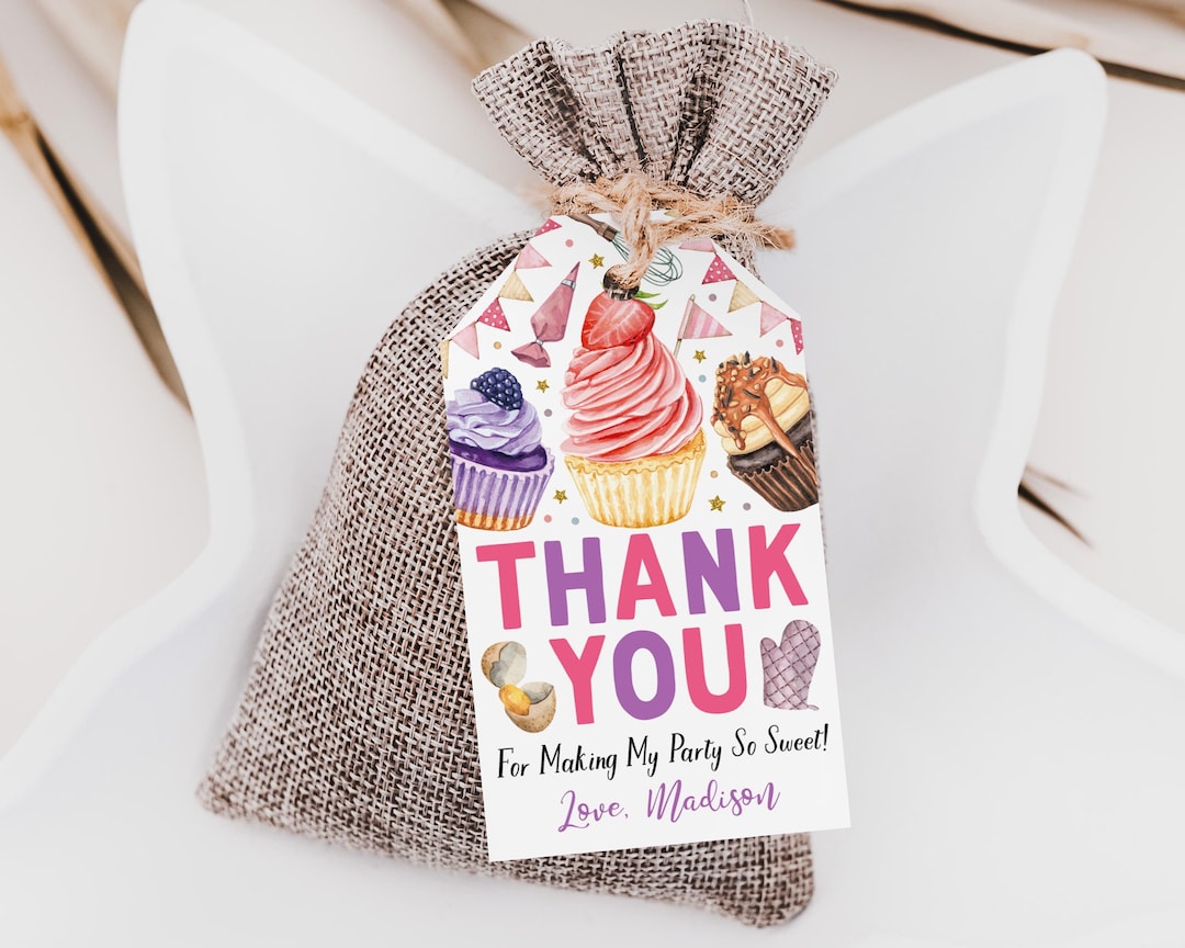 Cupcake Birthday Party Favor Tags Editable Template, Girl Cupcake Wars ...