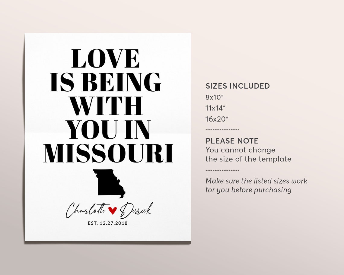 Editable Home State Map Wall Art Template Your Own State - Etsy