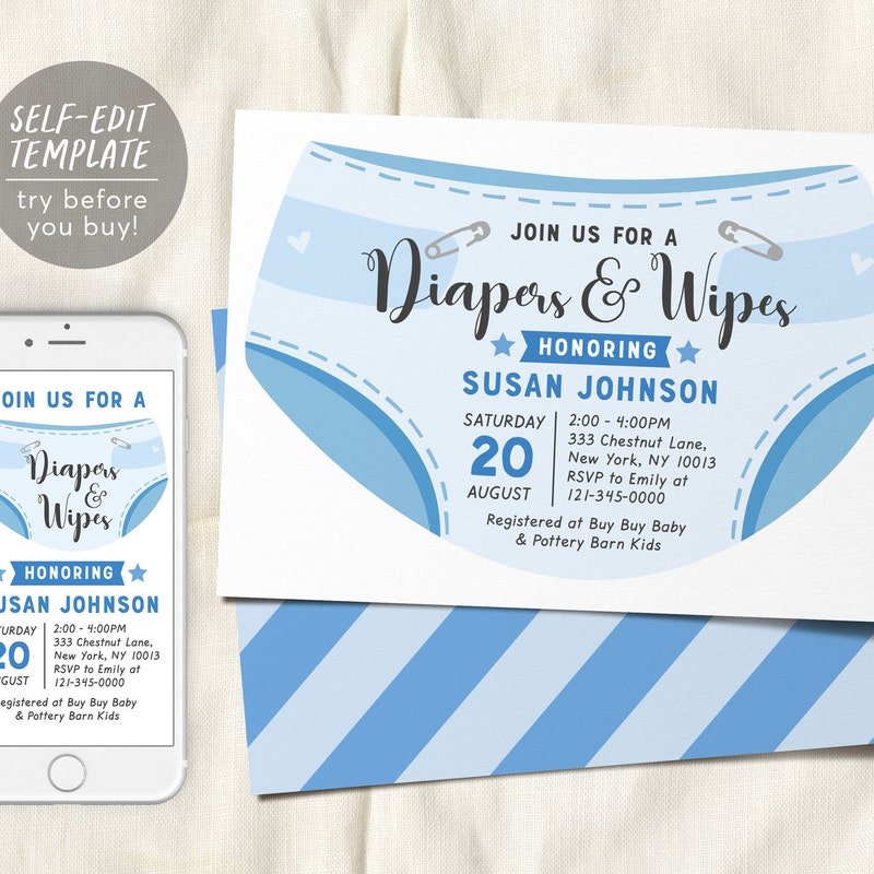 Diaper Shower Invitation - Etsy