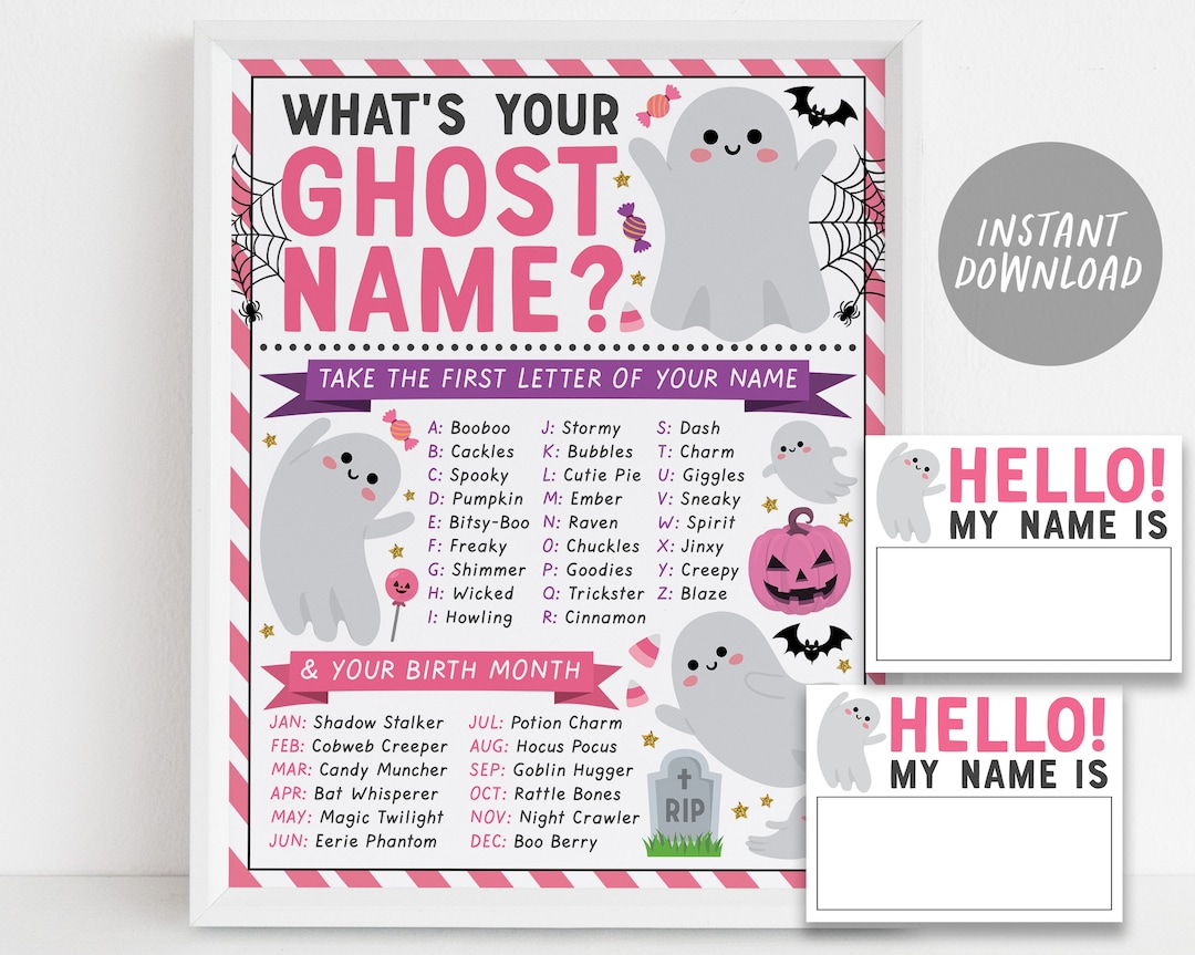 What's Your Ghost Name Game, Spooktacular Halloween Decor, Pumpkin ...