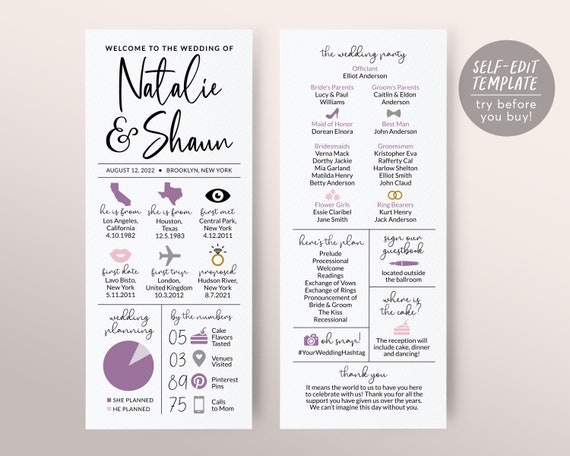 Infographic Wedding Program Template