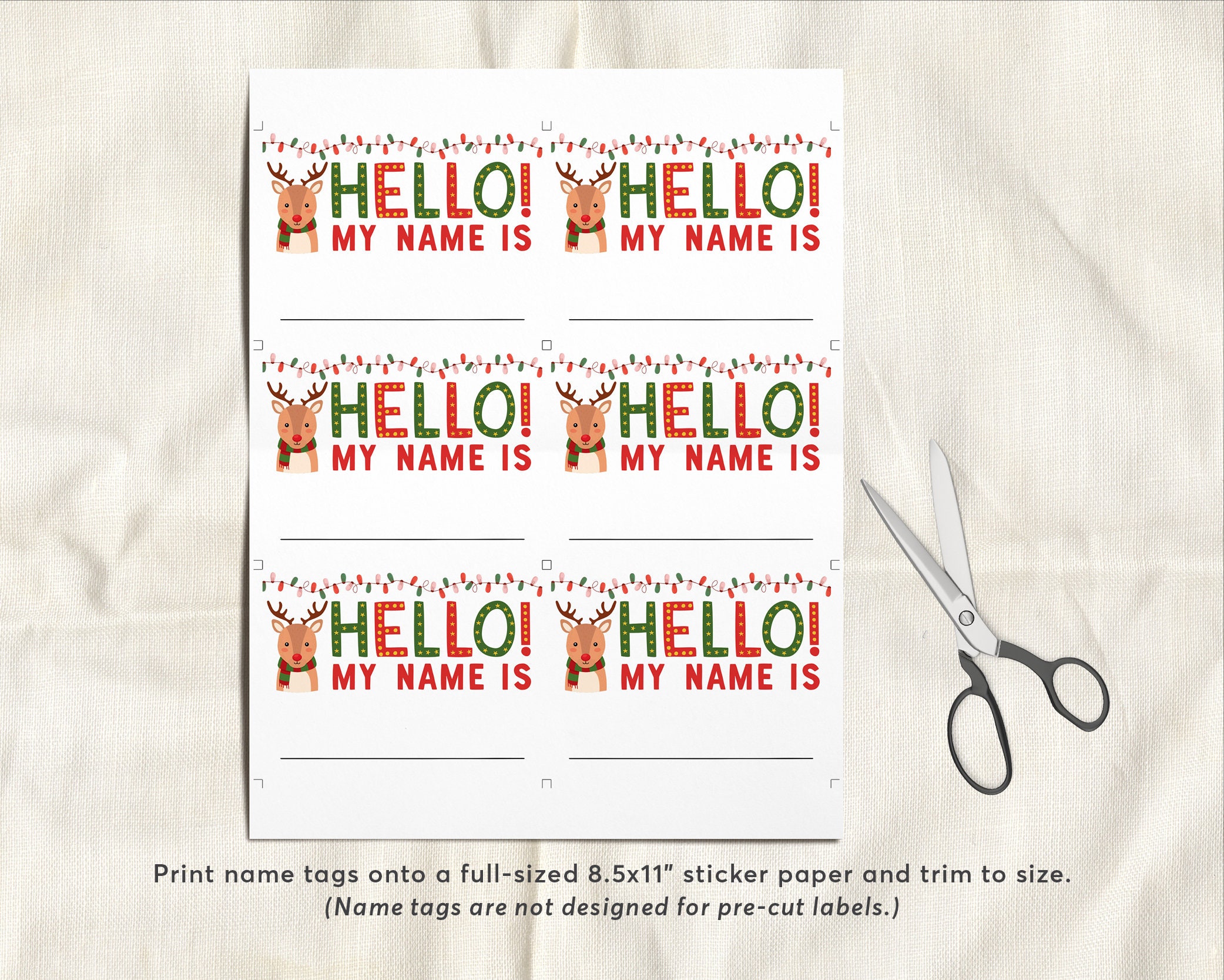 What's Your Reindeer Name Game, Christmas Party Activity With Name Tags ...