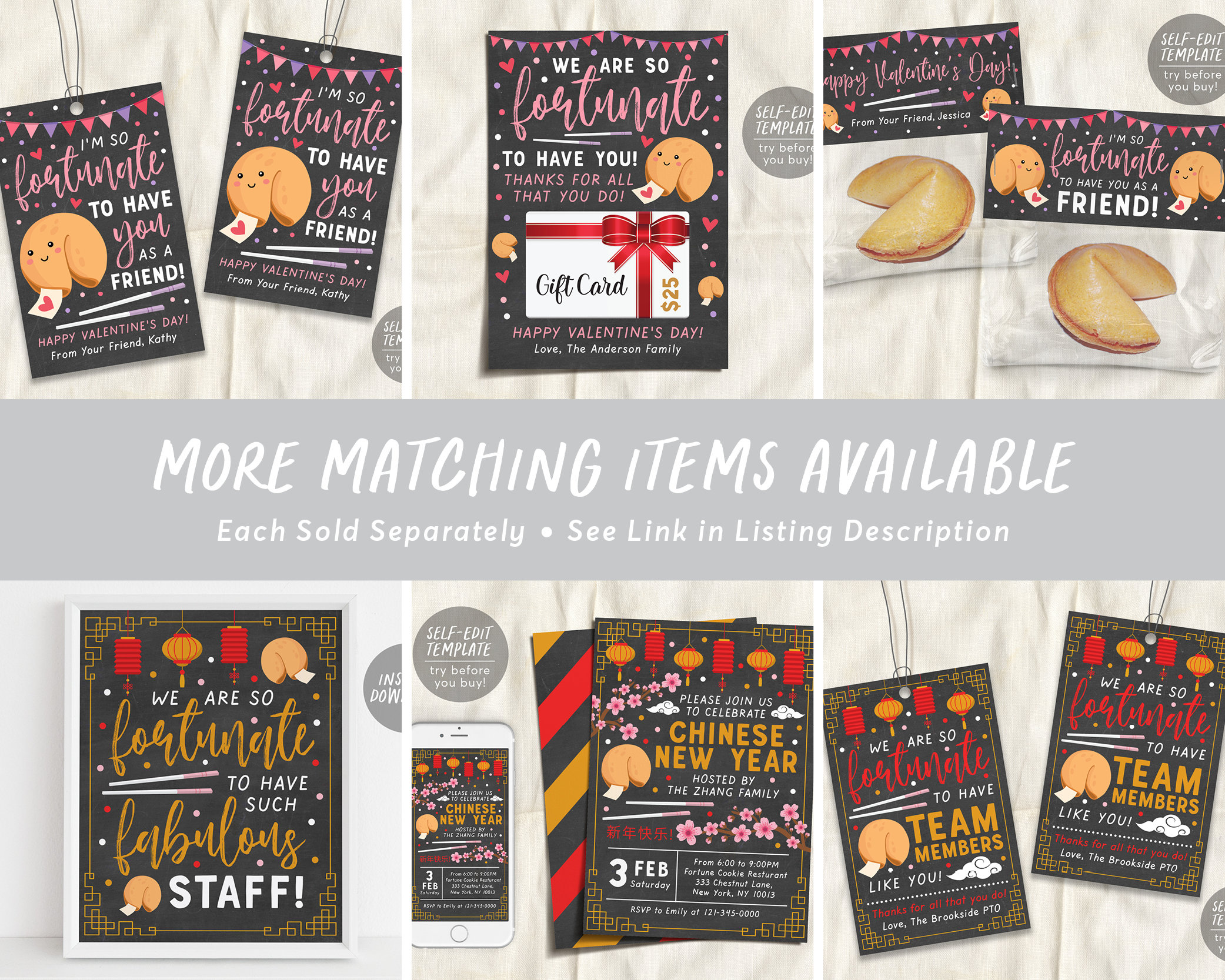 Fortune Cookie Wedding Favor Favours Gift Bag Toppers Editable - Etsy