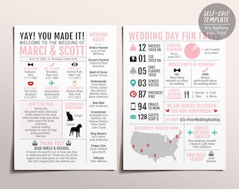 Printable Infographic Wedding Program Editable Order of - Etsy