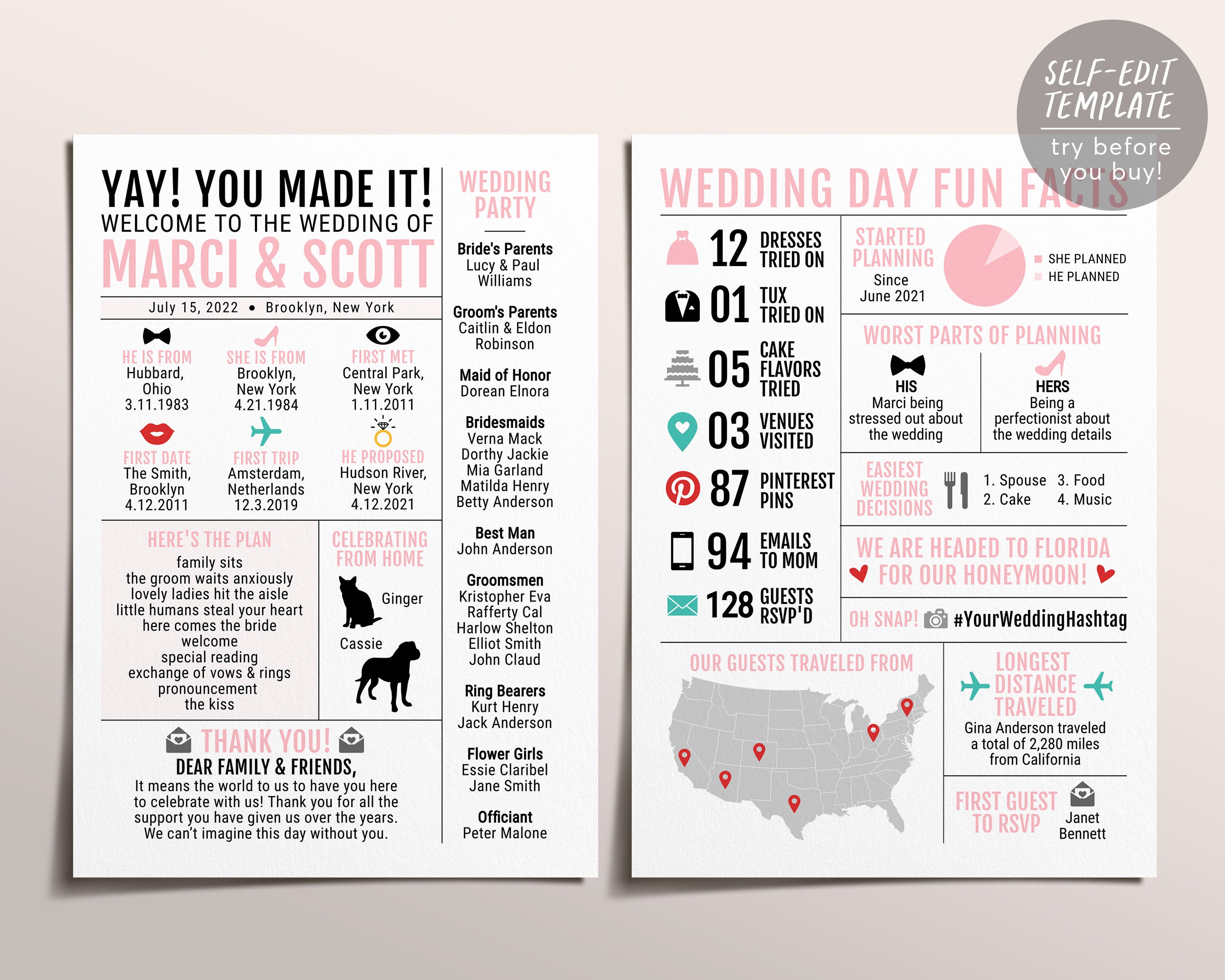 Infographic Wedding Program