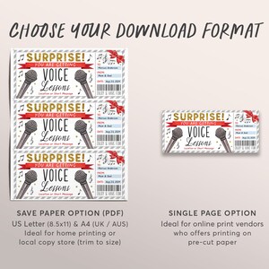 Voice Lessons Gift Certificate Editable Template, Surprise Singing ...