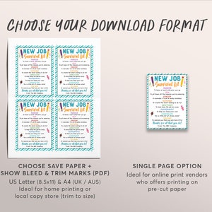 New Job Survival Kit Tag Editable Template, Career Congratulations Gift ...