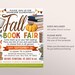 Fall Book Fair Flyer Editable Template, School Book Sale Fundraiser ...
